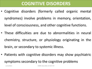 COGNITIVE DISORDER ,DEMENTIA NURSING DIAGNOSES, NURSING PROCESS FOR ...