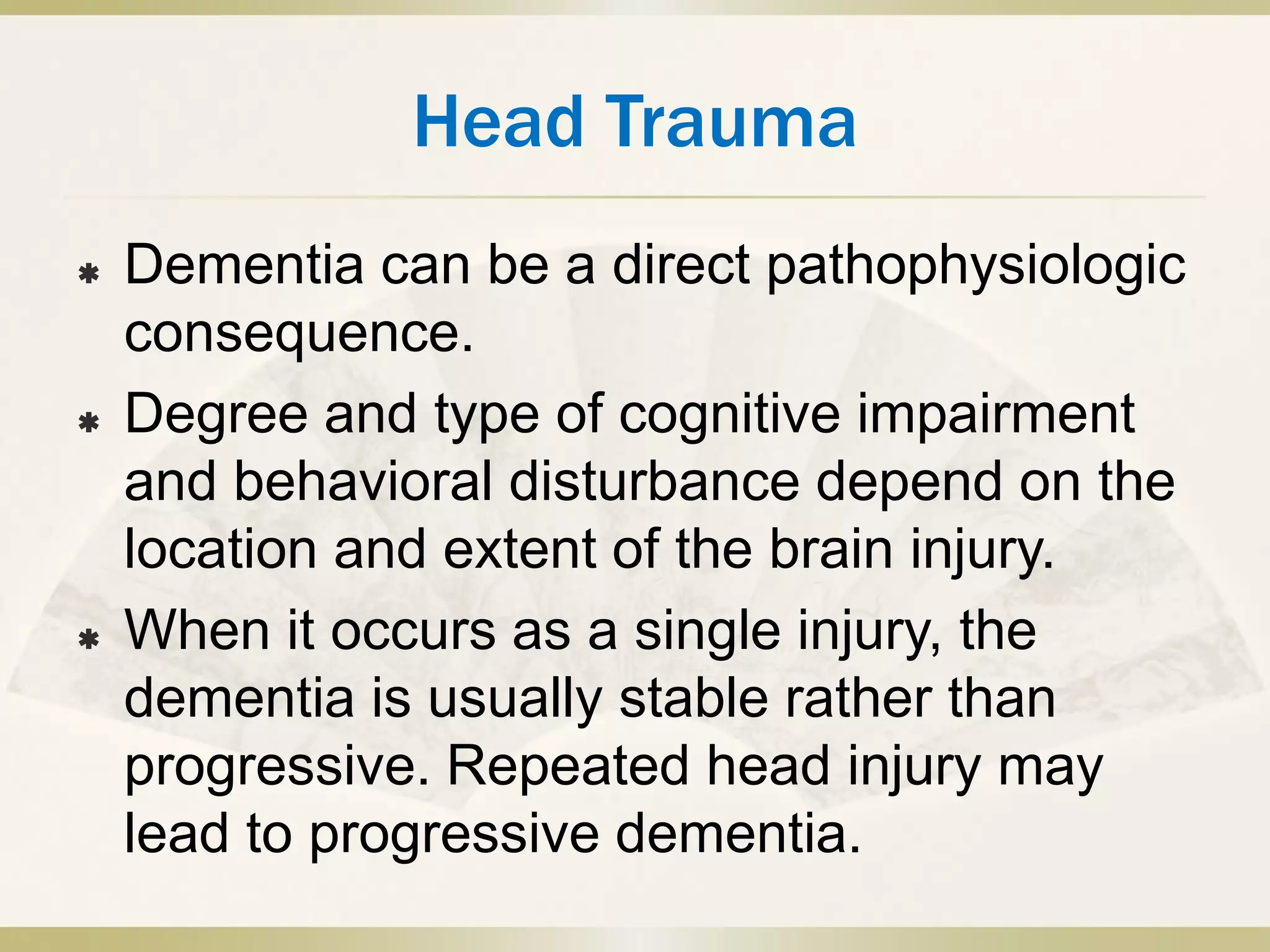 Cognitive disorders | PPTX