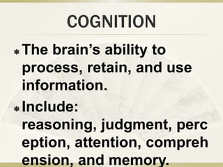 Cognitive disorders | PPTX