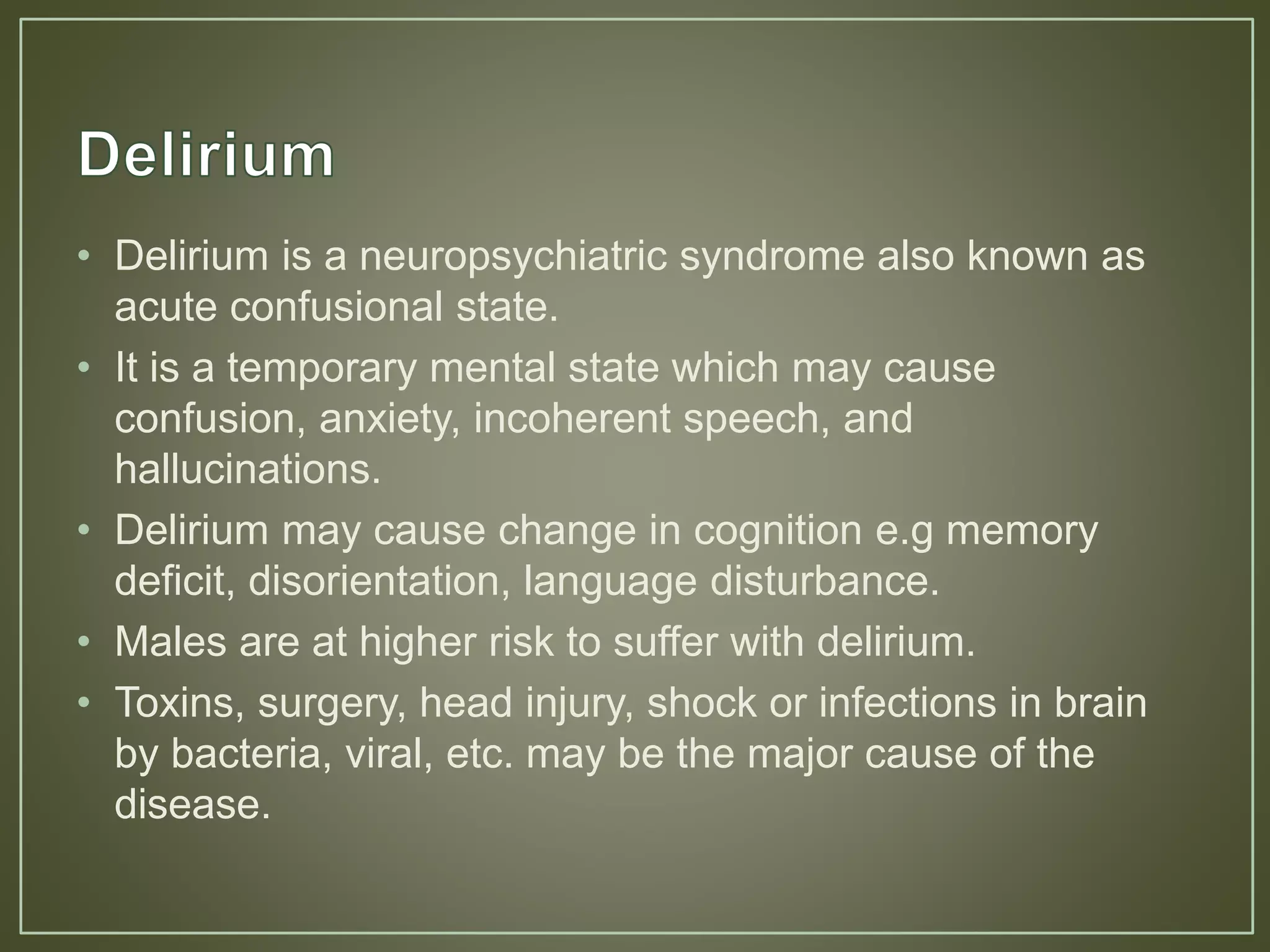 Cognitive disorders | PPTX