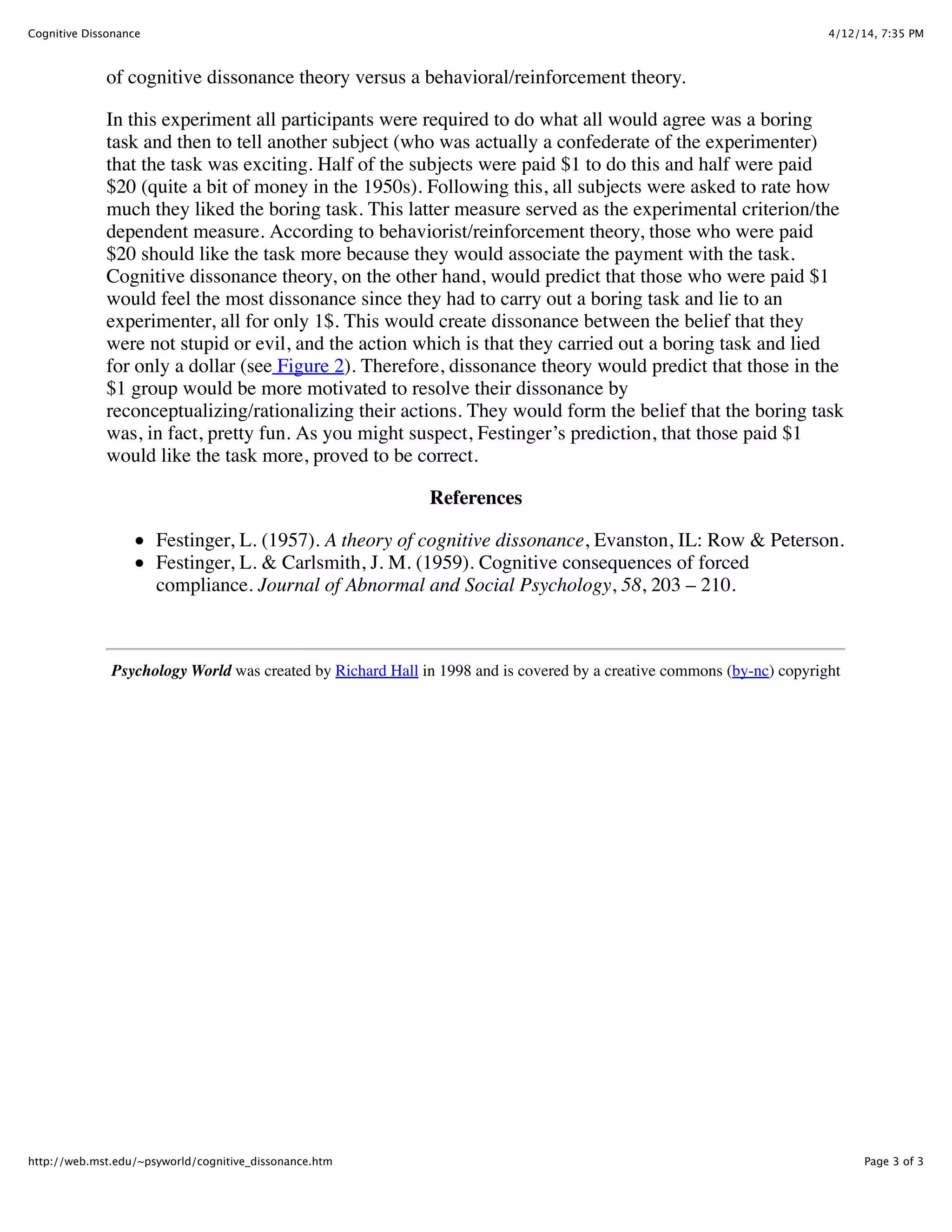 Cognitive dissonance | PDF