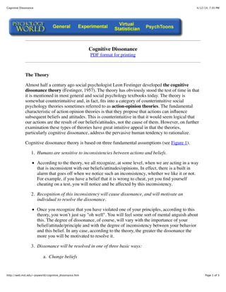 Cognitive dissonance | PDF