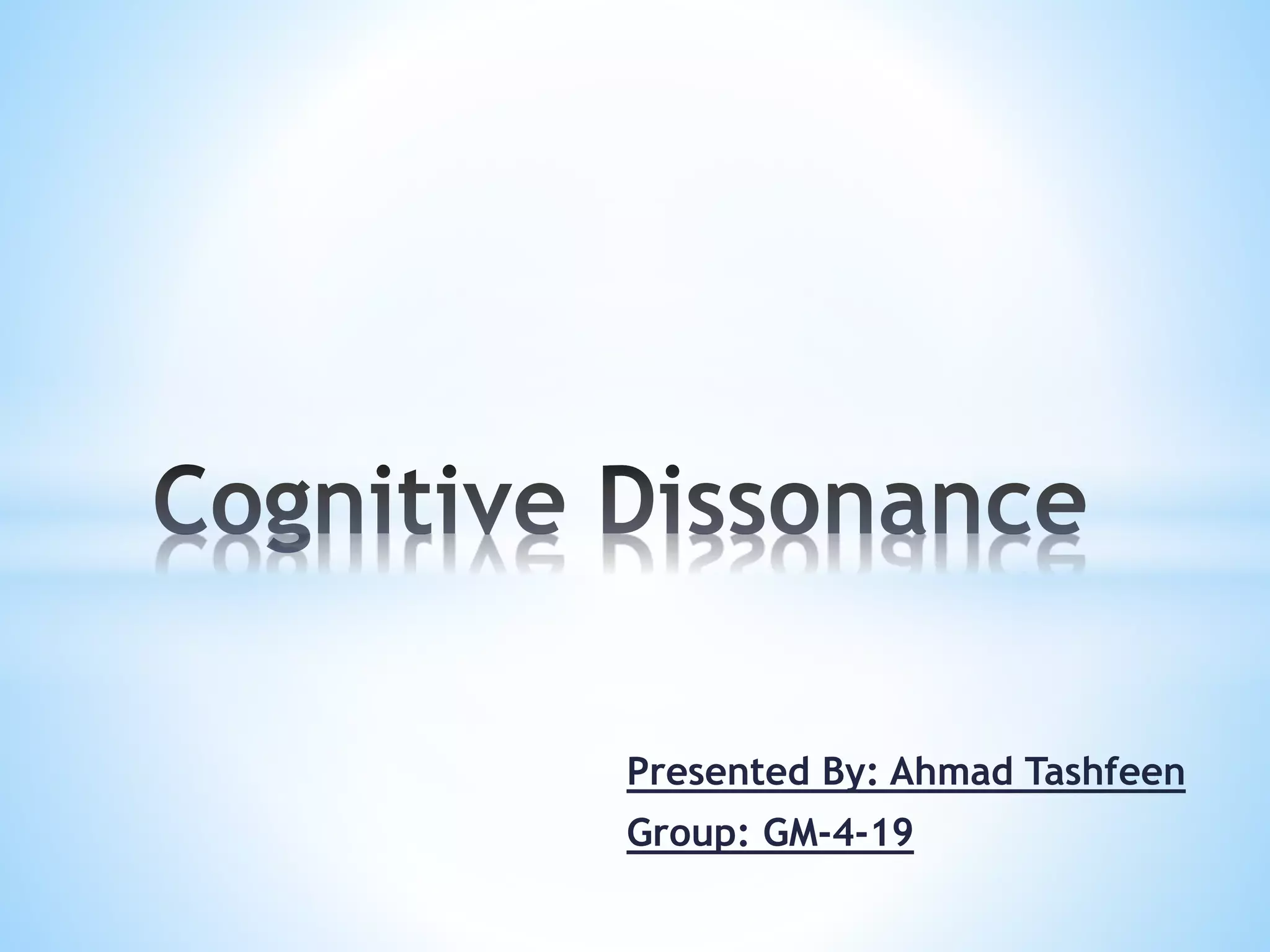 Cognitive dissonance | PPTX