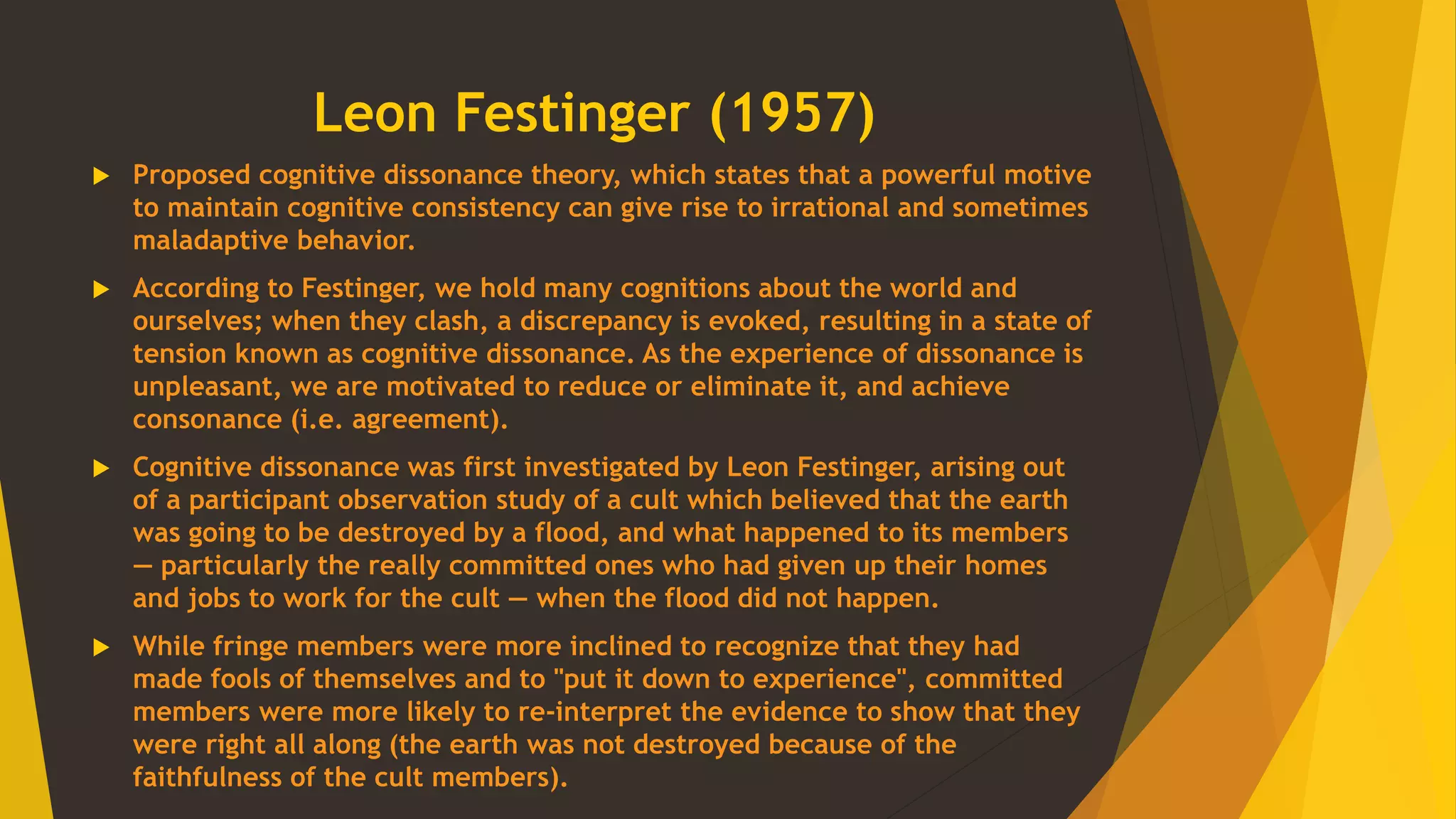 Cognitive dissonance theory | PPTX