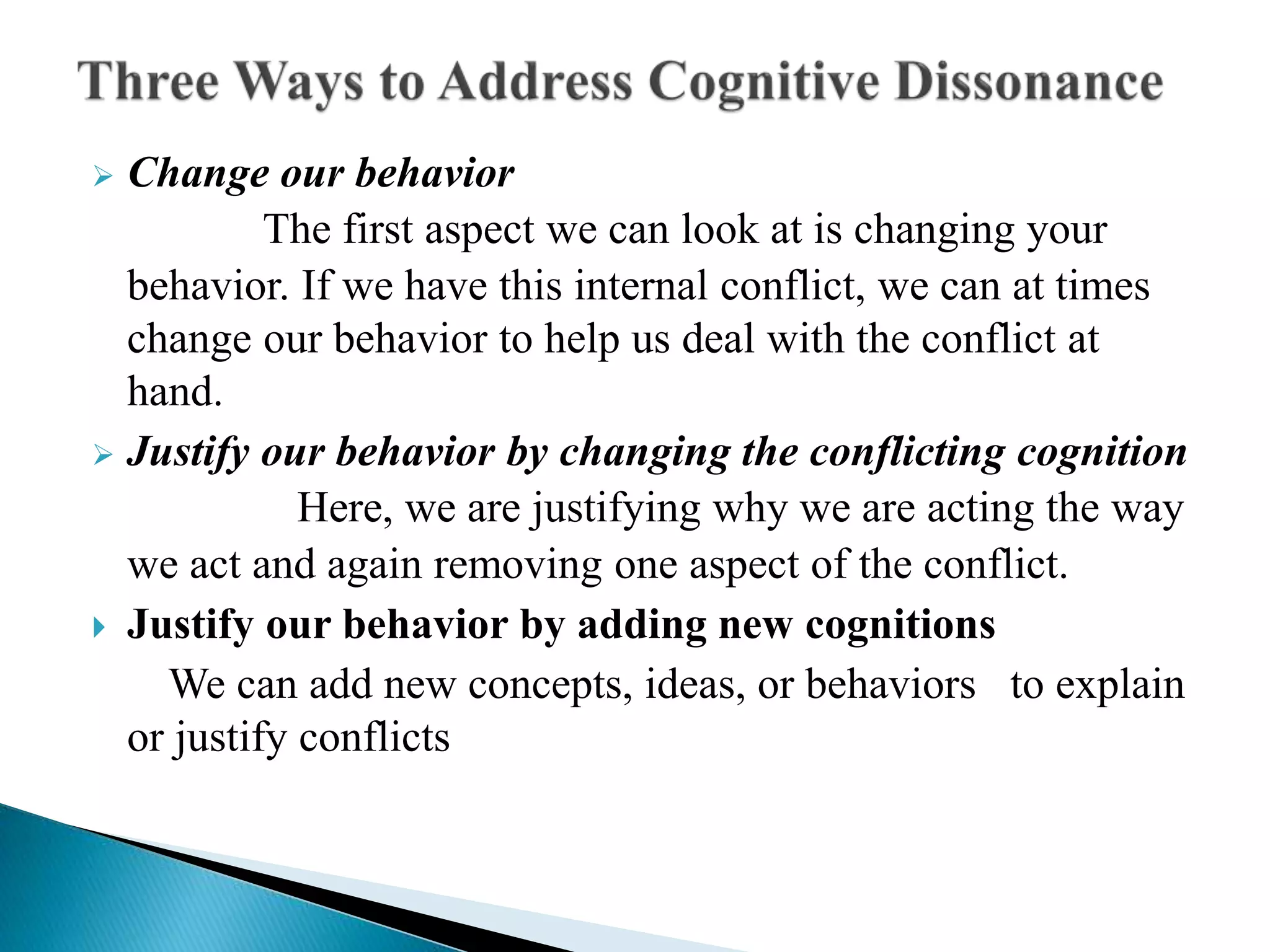Cognitive dissonance theory | PPTX