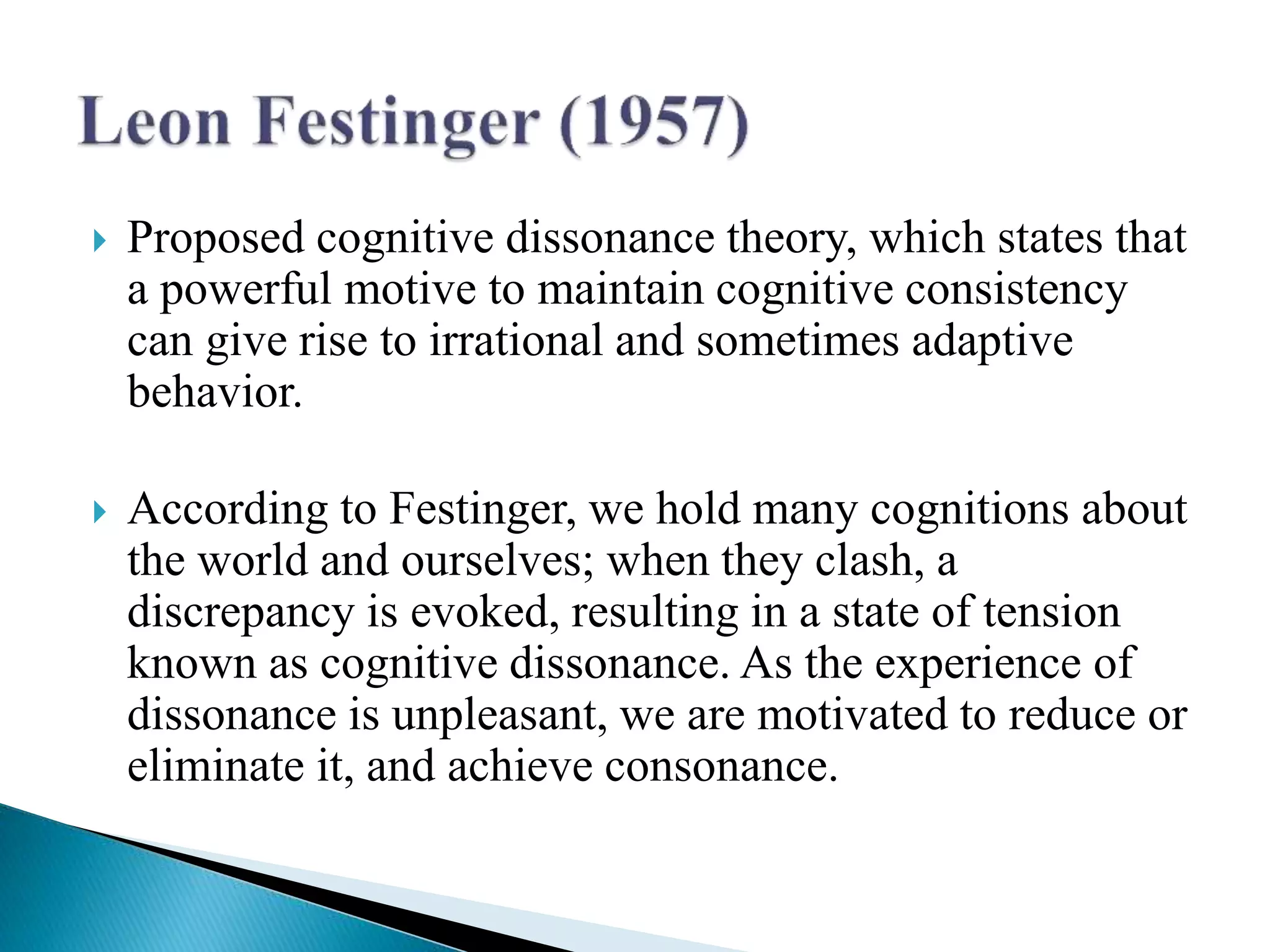 Cognitive dissonance theory | PPTX