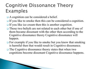 Cognitive dissonance theory | PPTX
