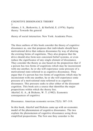 COGNITIVE DISSONANCE THEORY .docx
