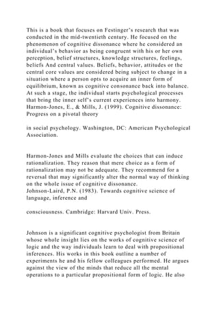 COGNITIVE DISSONANCE THEORY .docx