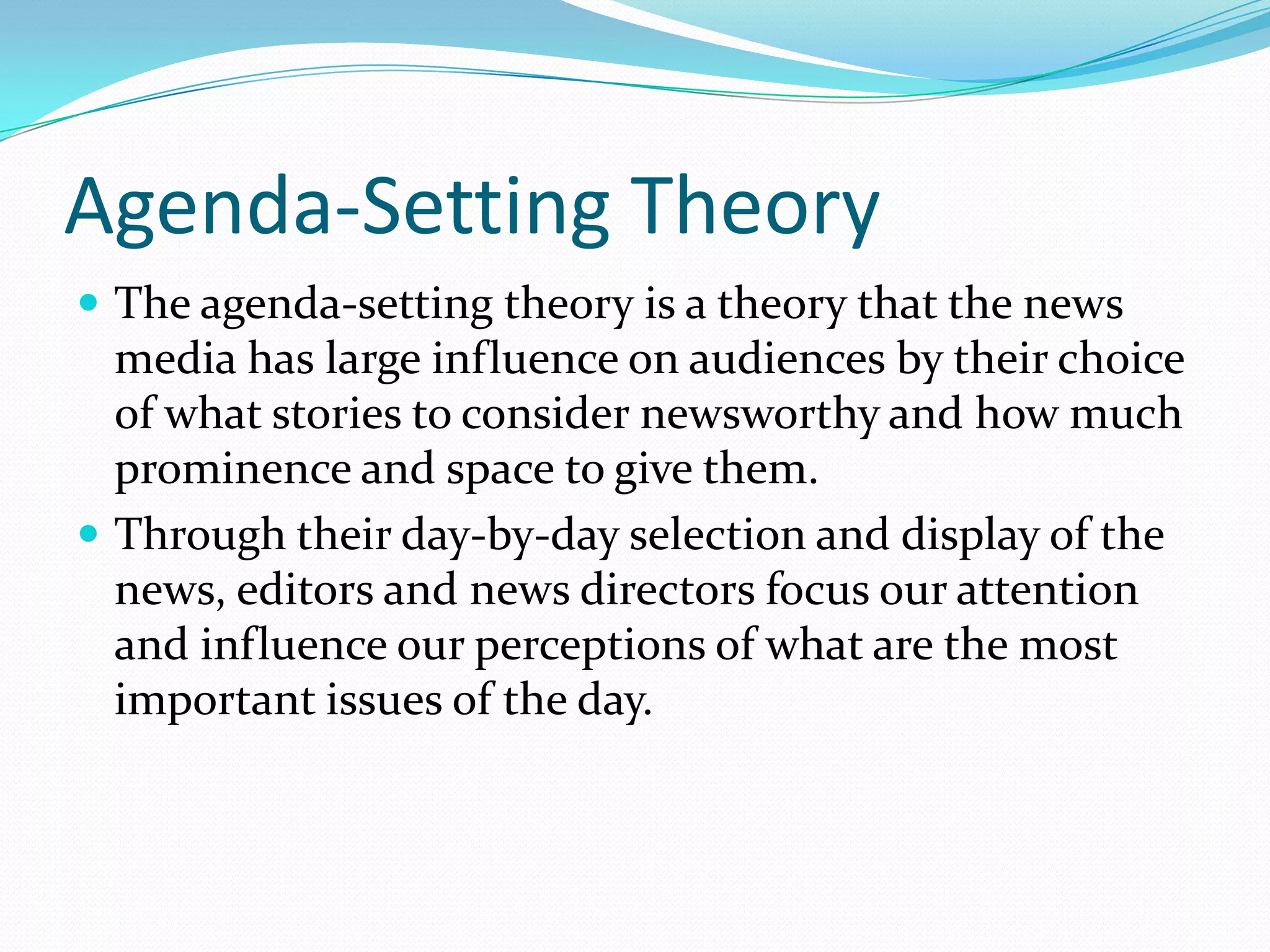 Cognitive Dissonance –vs Agenda-setting theory | PPTX