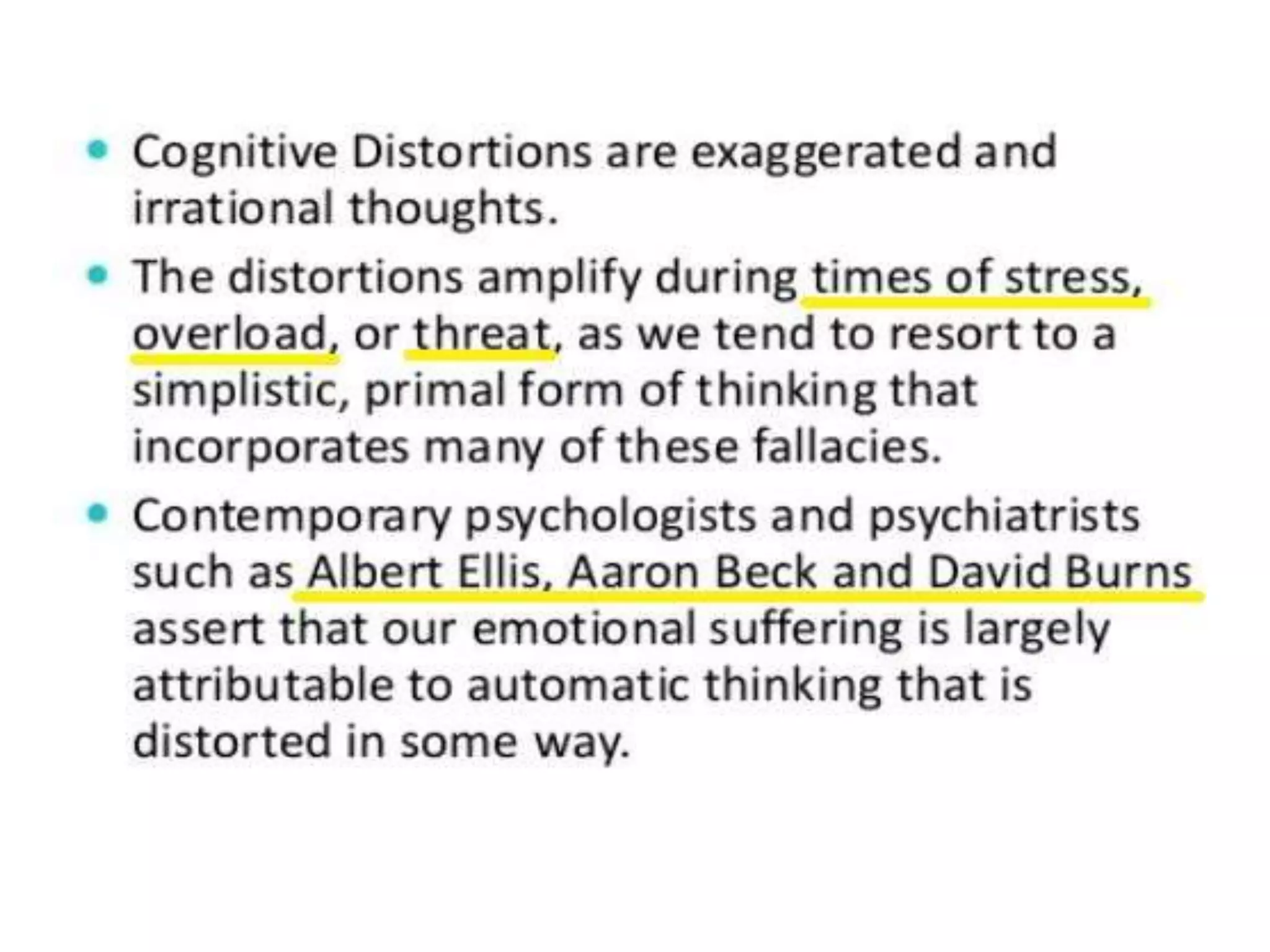 Cognitive distortions and cognitive therapy | PPTX