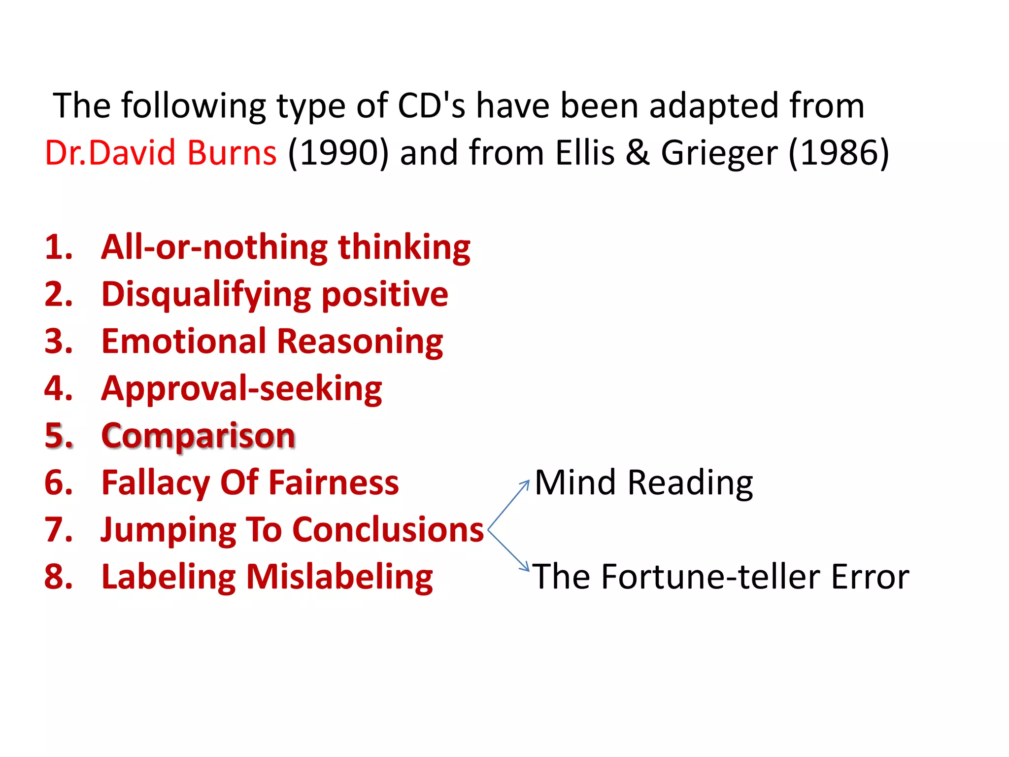 Cognitive distortions and cognitive therapy | PPTX