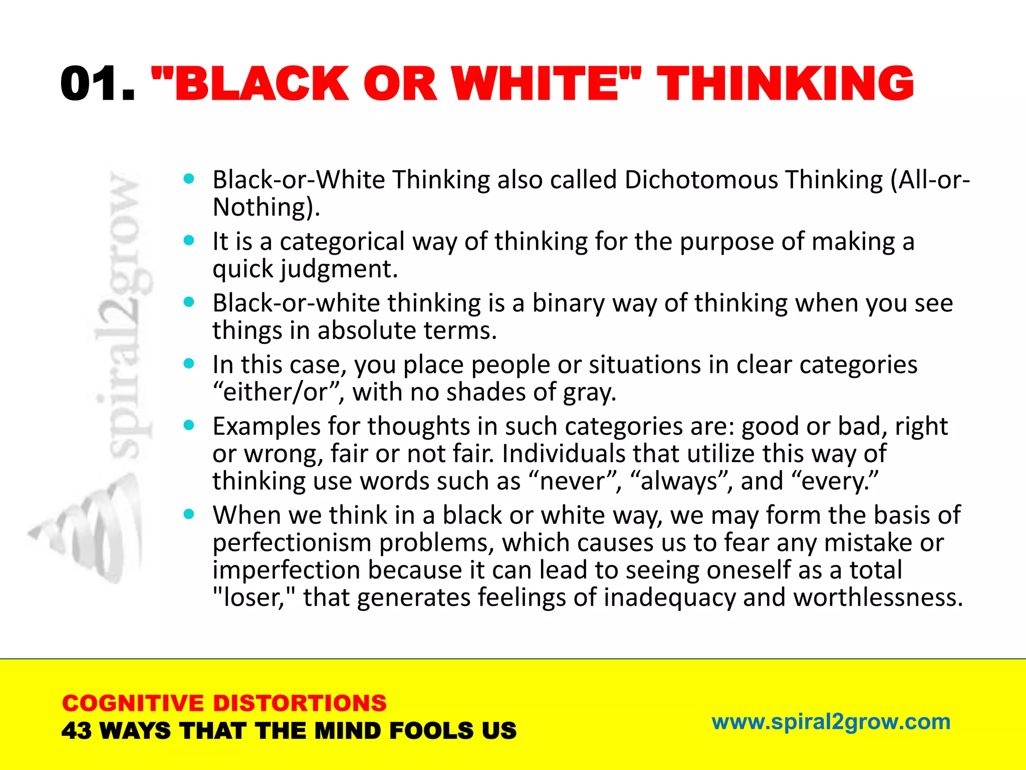 COGNITIVE DISTORTIONS | PPTX