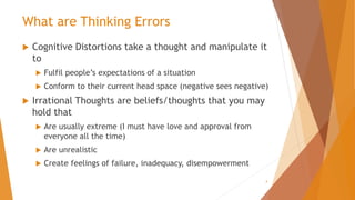Cognitive Distortions: Understanding and Addressing Them | PPTX