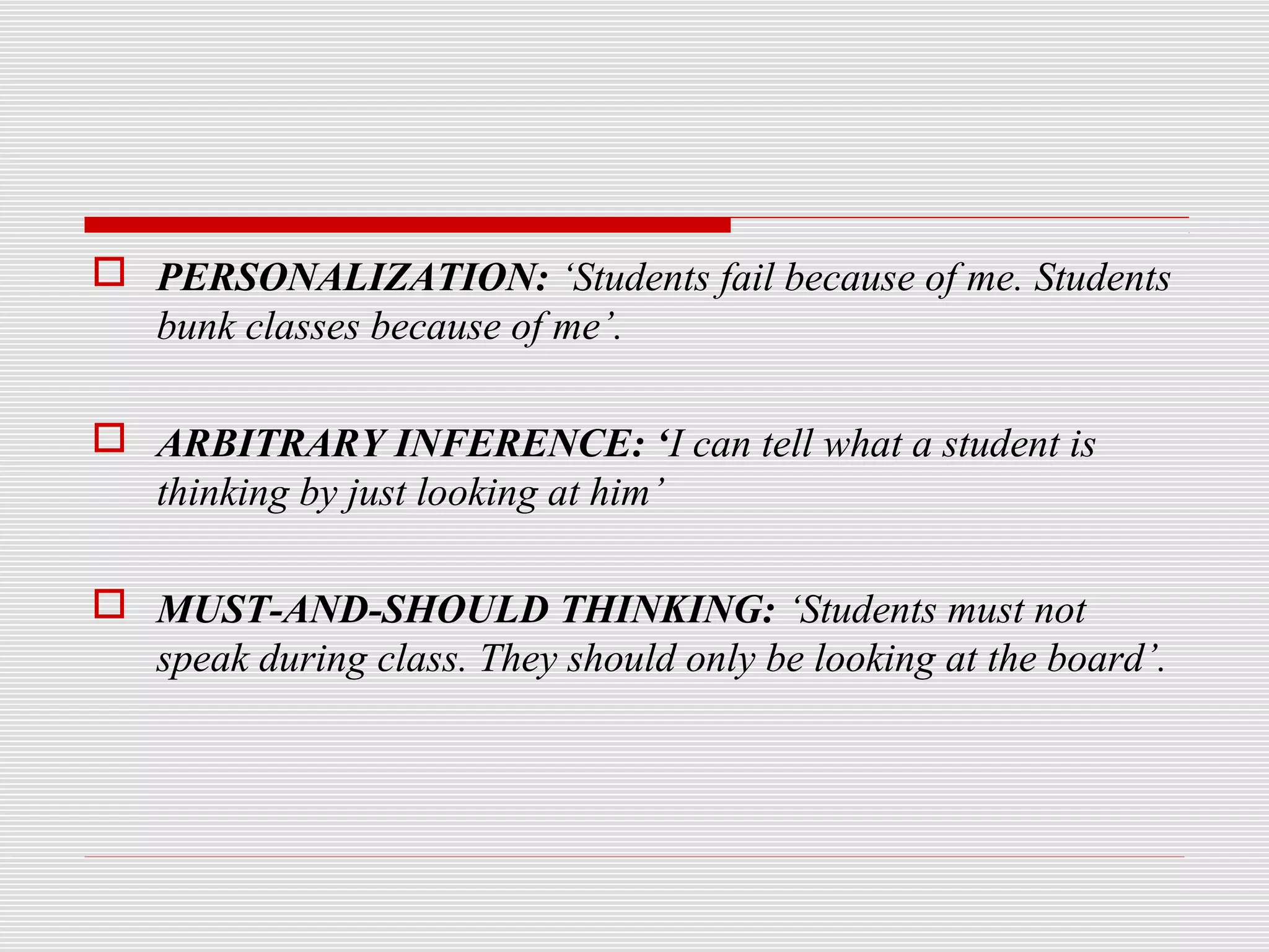 Cognitive distortions among teachers ashwini n.v. | PPT