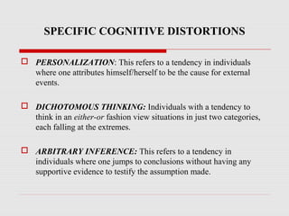 Cognitive distortions among teachers ashwini n.v. | PPT