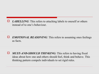Cognitive distortions among teachers ashwini n.v. | PPT