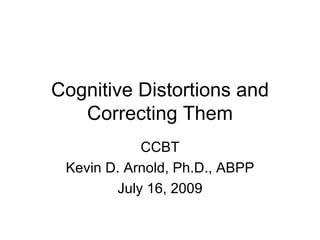 Cognitive distortions and correcting them | PPT