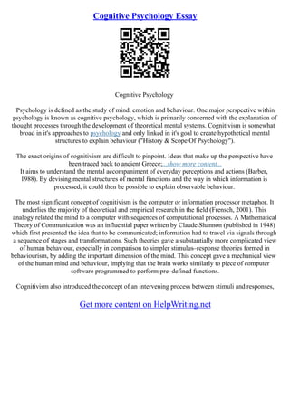 Cognitive Essay | PDF