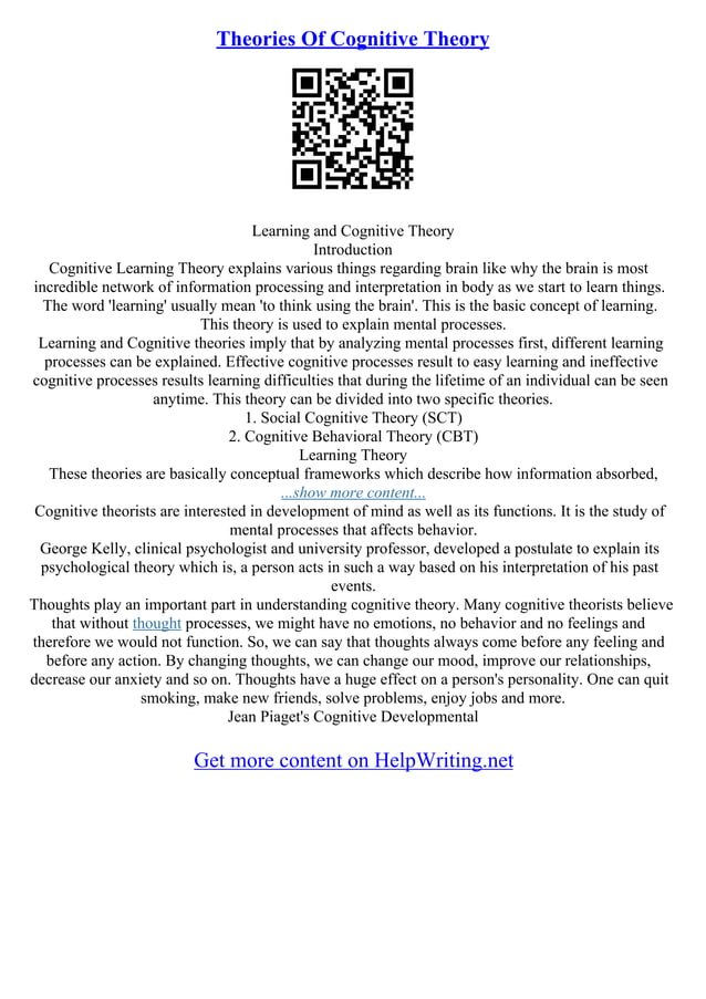 Cognitive Essay | PDF