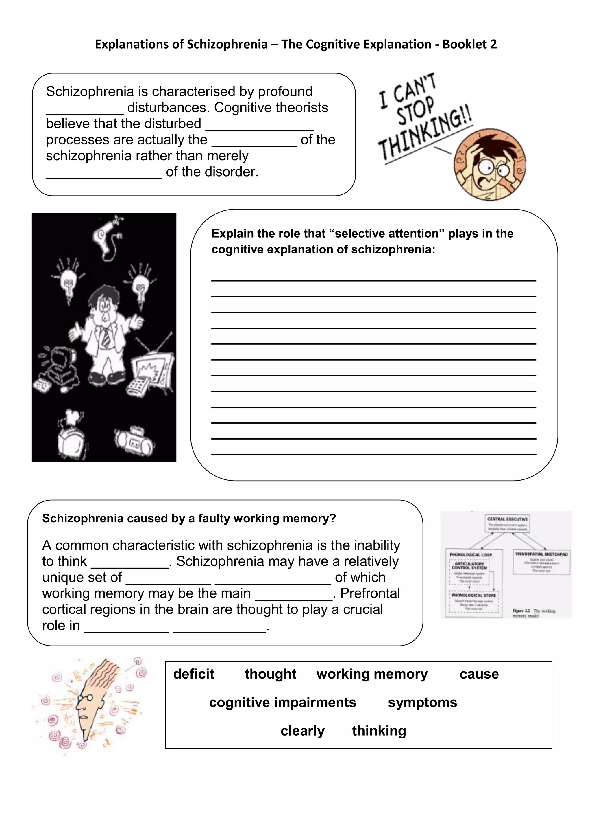 Cognitive explanation of schizophrenia recap updated acg 2011 | PDF