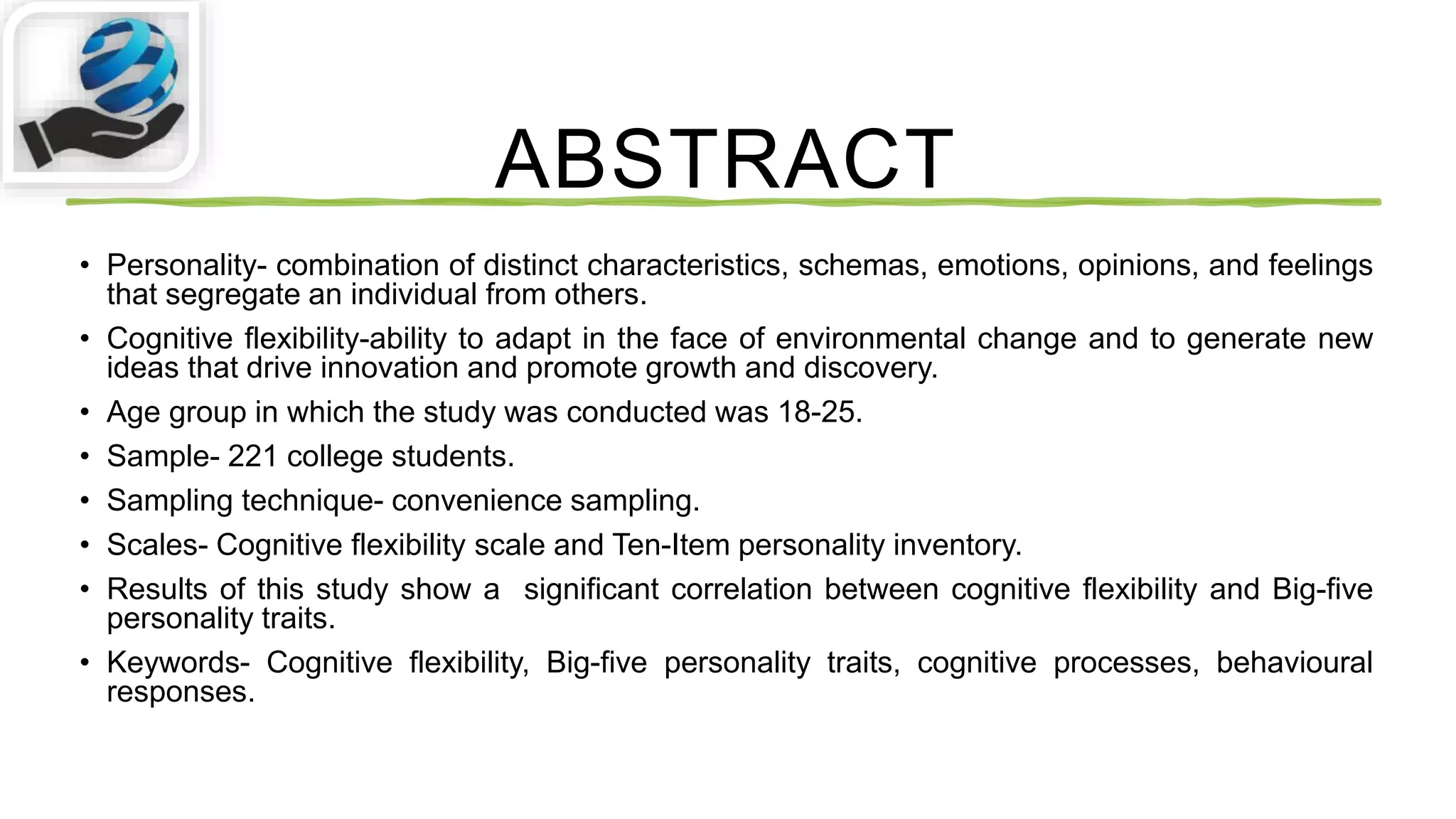 Cognitive Flexibility and Big Five Personality Traits of College ...