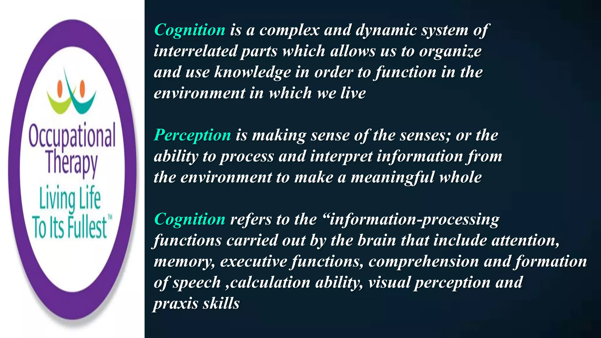 Occupational Therapy Cognitive Functional Evaluation | PPTX
