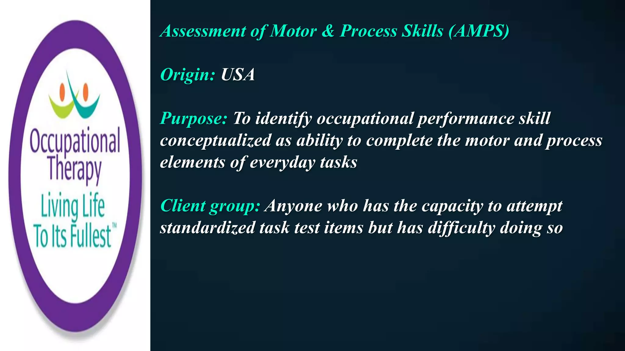 Occupational Therapy Cognitive Functional Evaluation | PPTX