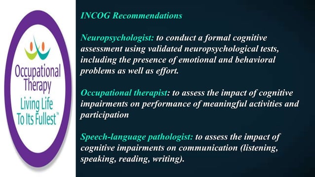 Occupational Therapy Cognitive Functional Evaluation | PPT