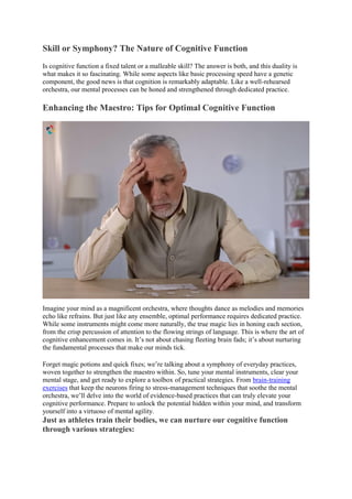 Cognitive Function: Importance, Nature, Strategies | The Lifesciences ...