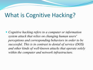 Cognitive hacking | PPTX