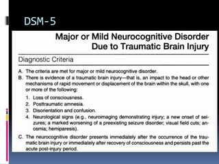 Cognitive impairment after mild and moderate tbi | PPT