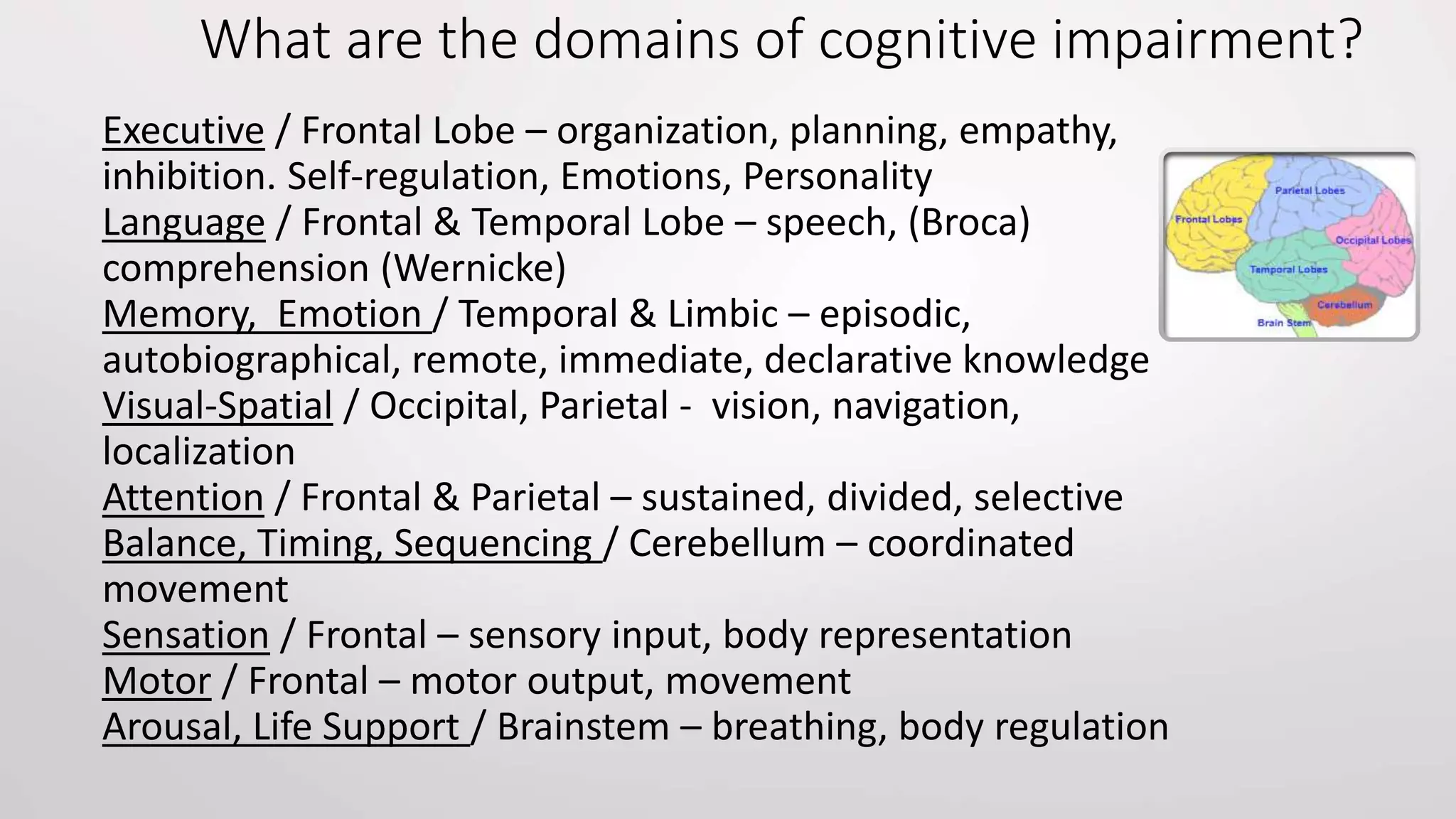 Cognitive Impairments and Dementia | PPTX