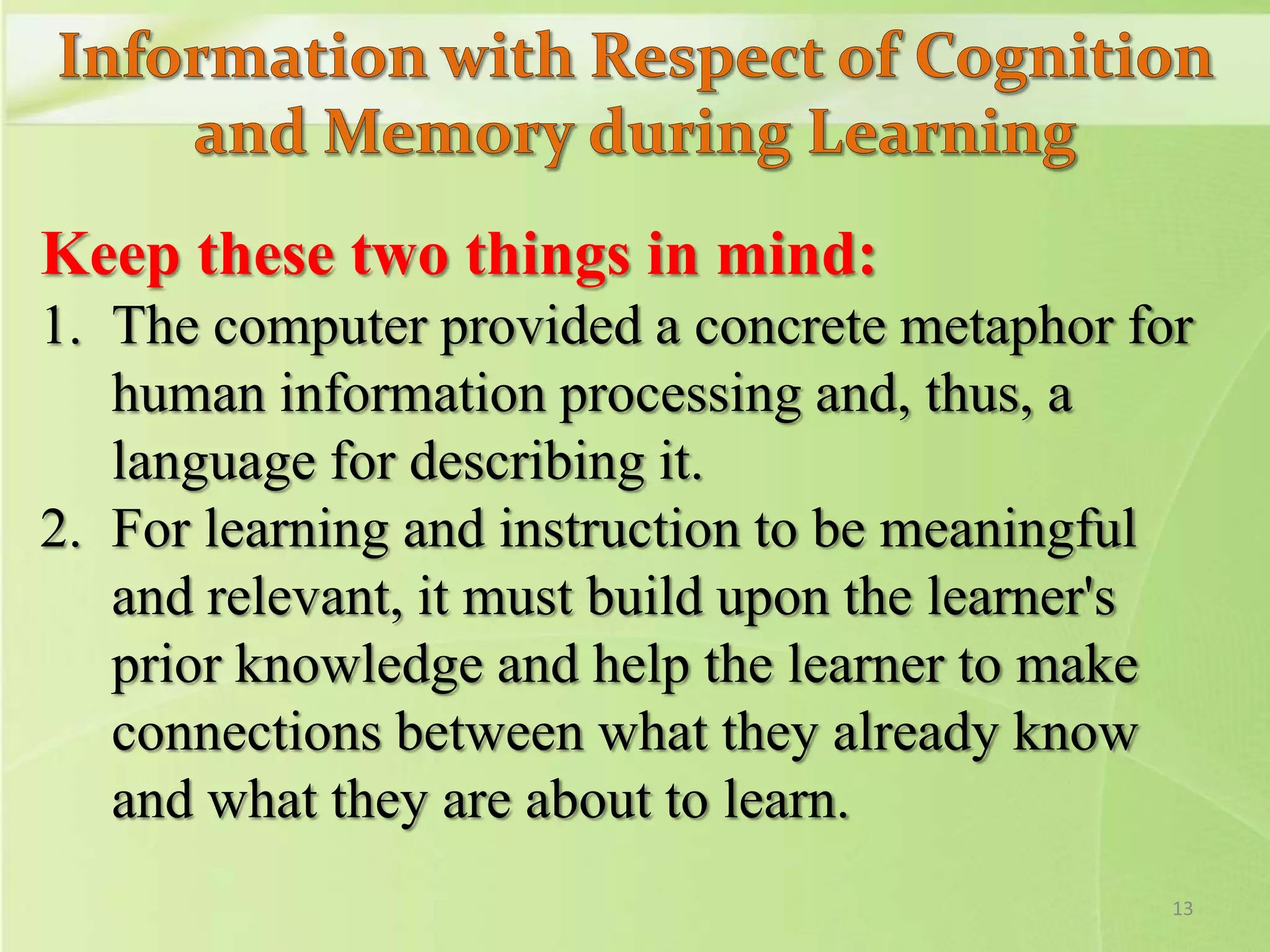 Cognitive information processing approach | PPTX