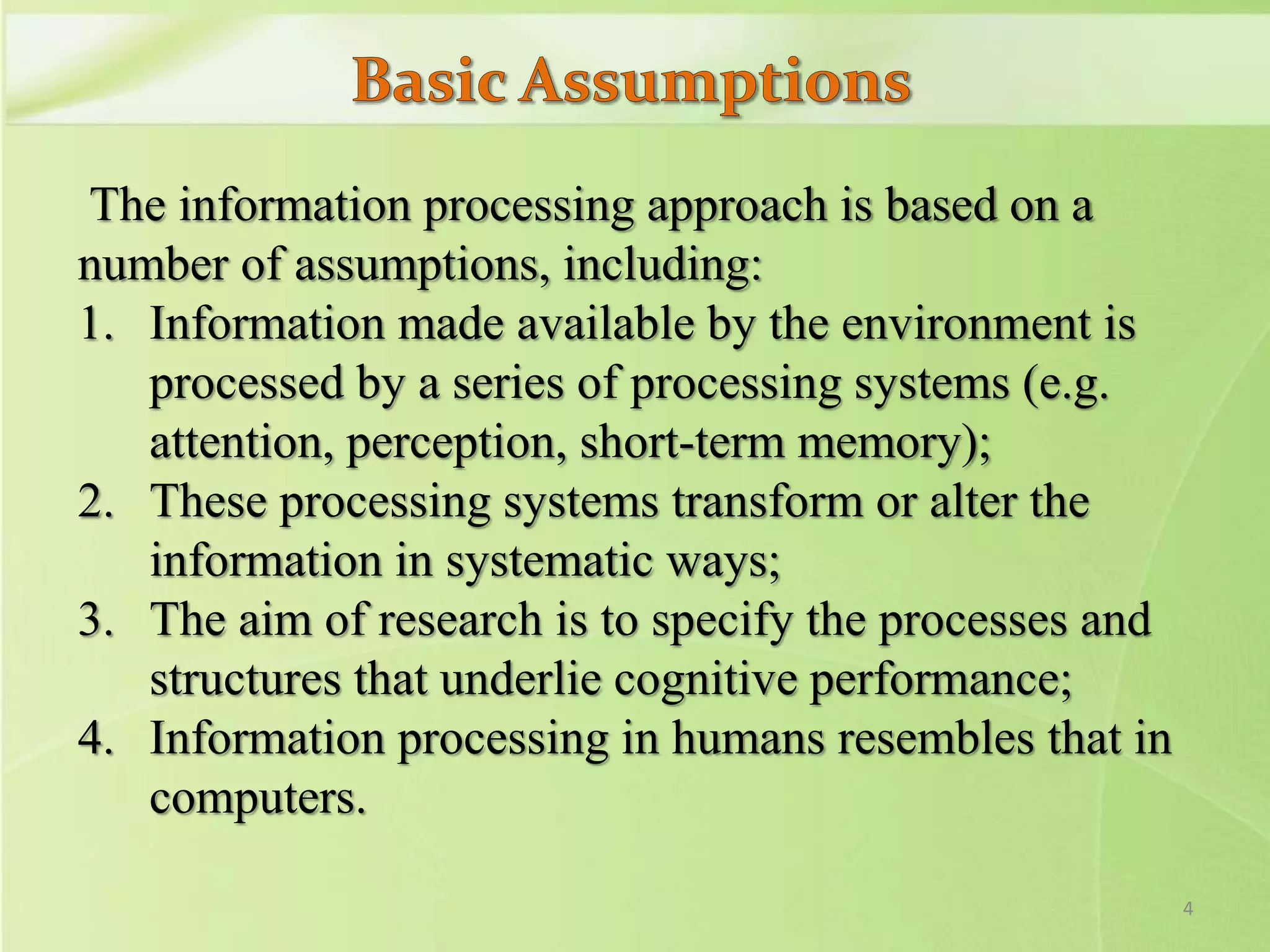 Cognitive information processing approach | PPTX