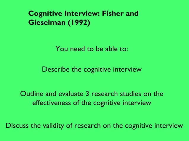 Cognitive interview | PPT