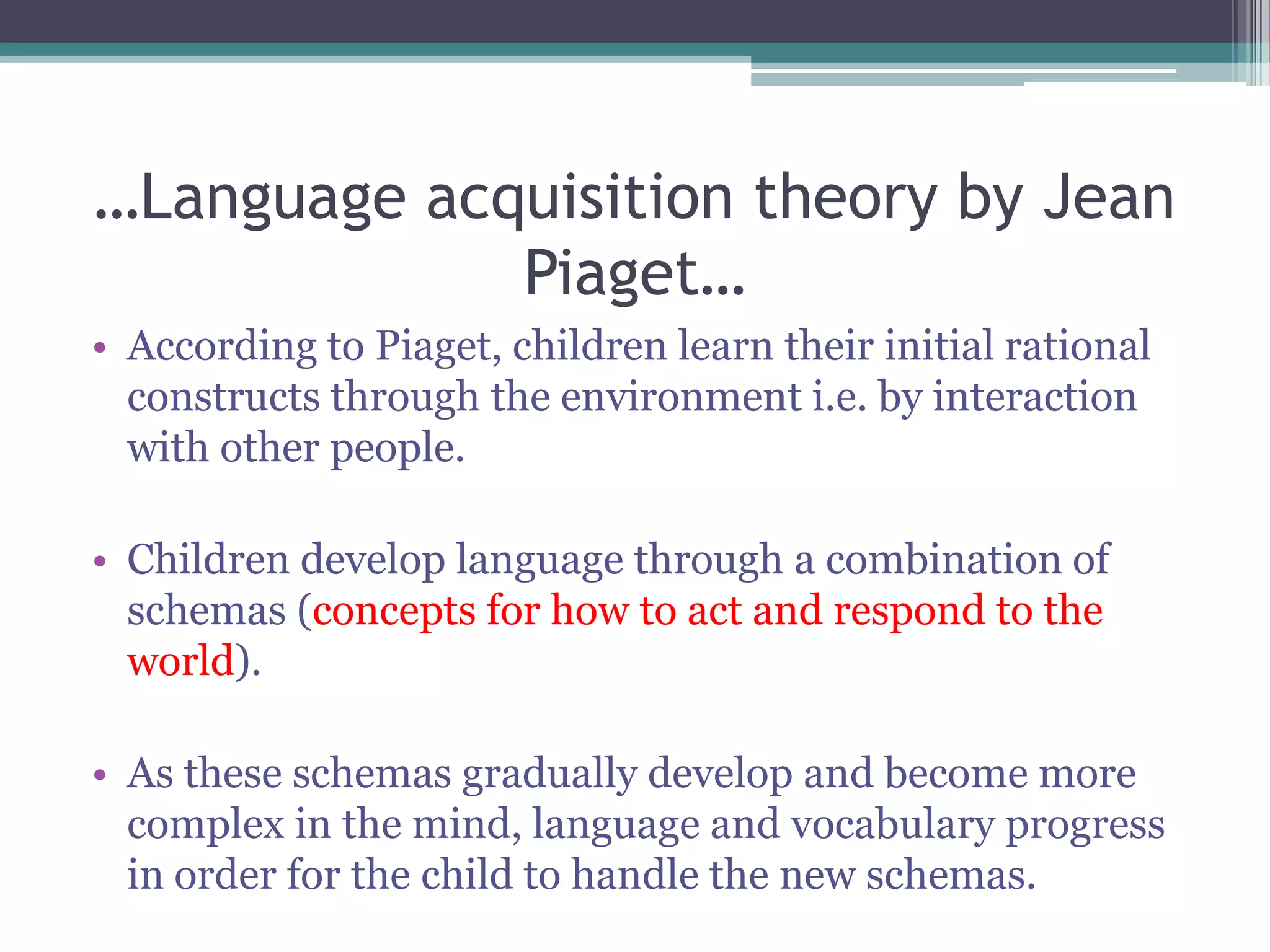 Cognitive language acquisition theories presentation | PPTX