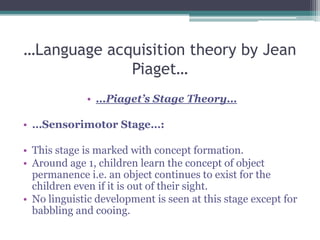 Cognitive language acquisition theories presentation | PPTX