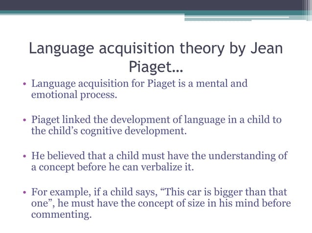 Cognitive language acquisition theories presentation | PPTX | Early ...