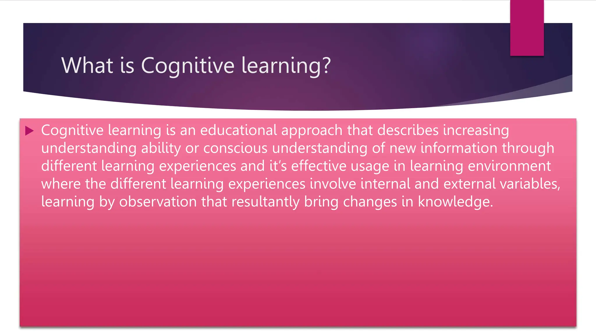 cognitive learning theories in education | PPTX