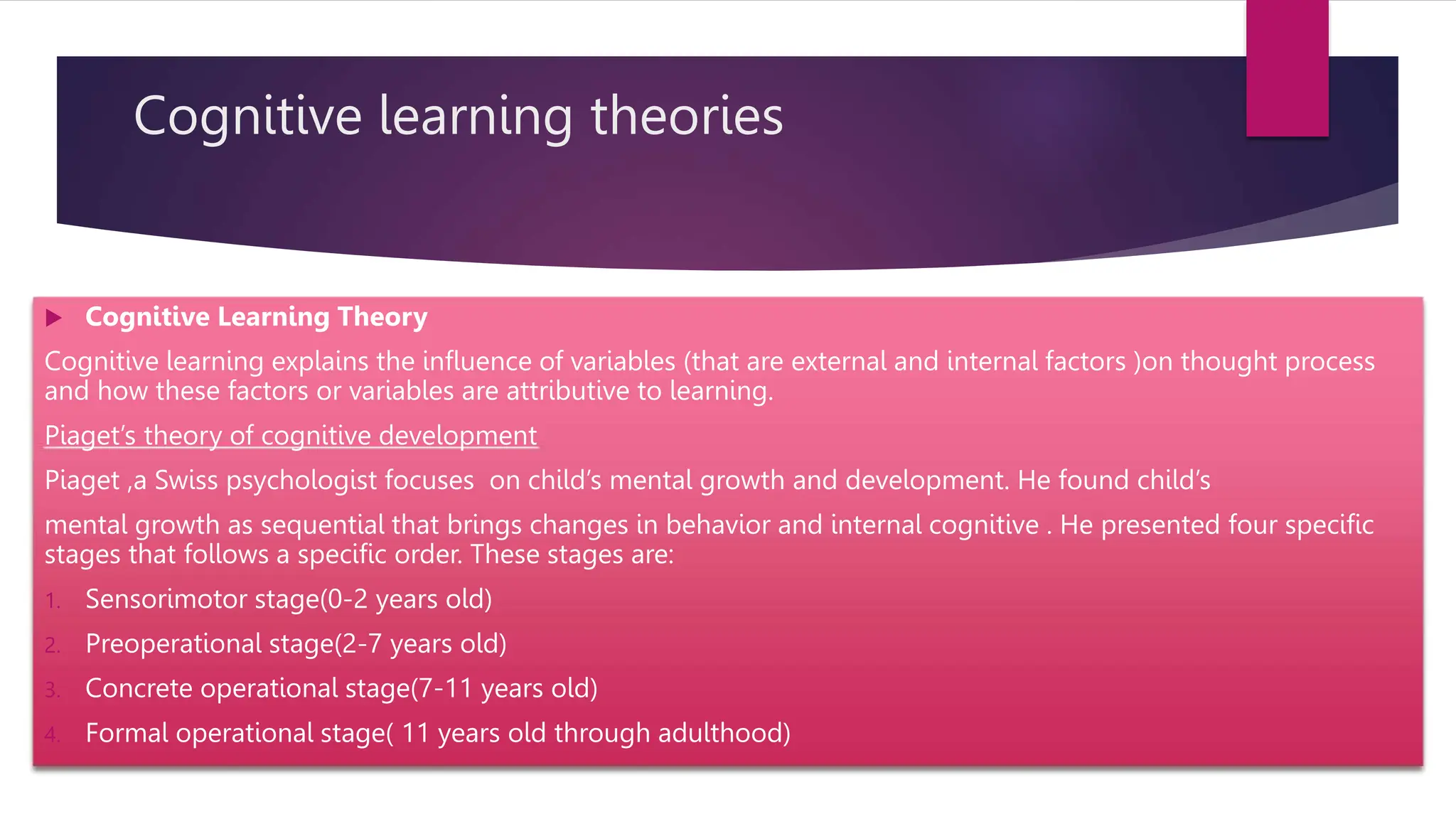 cognitive learning theories in education | PPTX