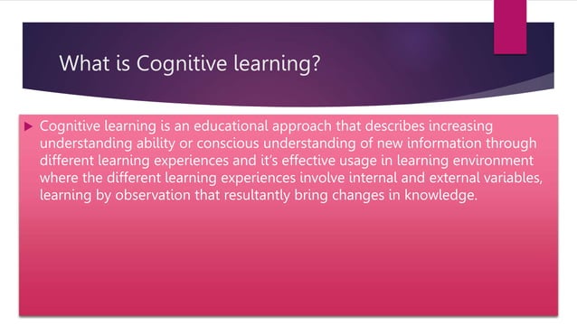 cognitive learning theories in education | PPTX