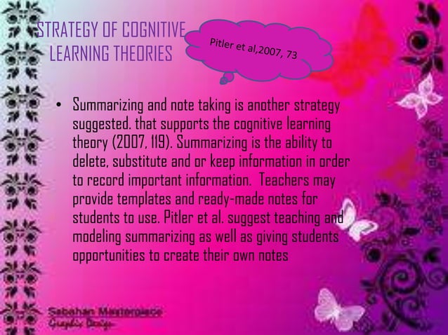 Cognitive learning theories | PPT