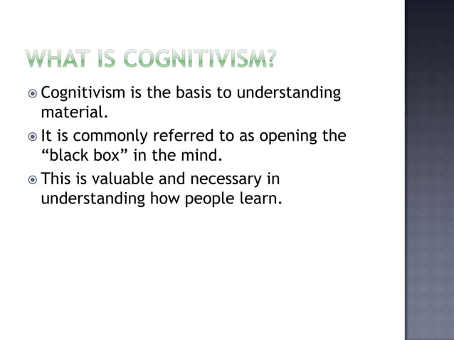 Cognitive learning theory | PPTX | Education