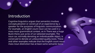 cognitive linguistics done by yulchiyeva | PPTX