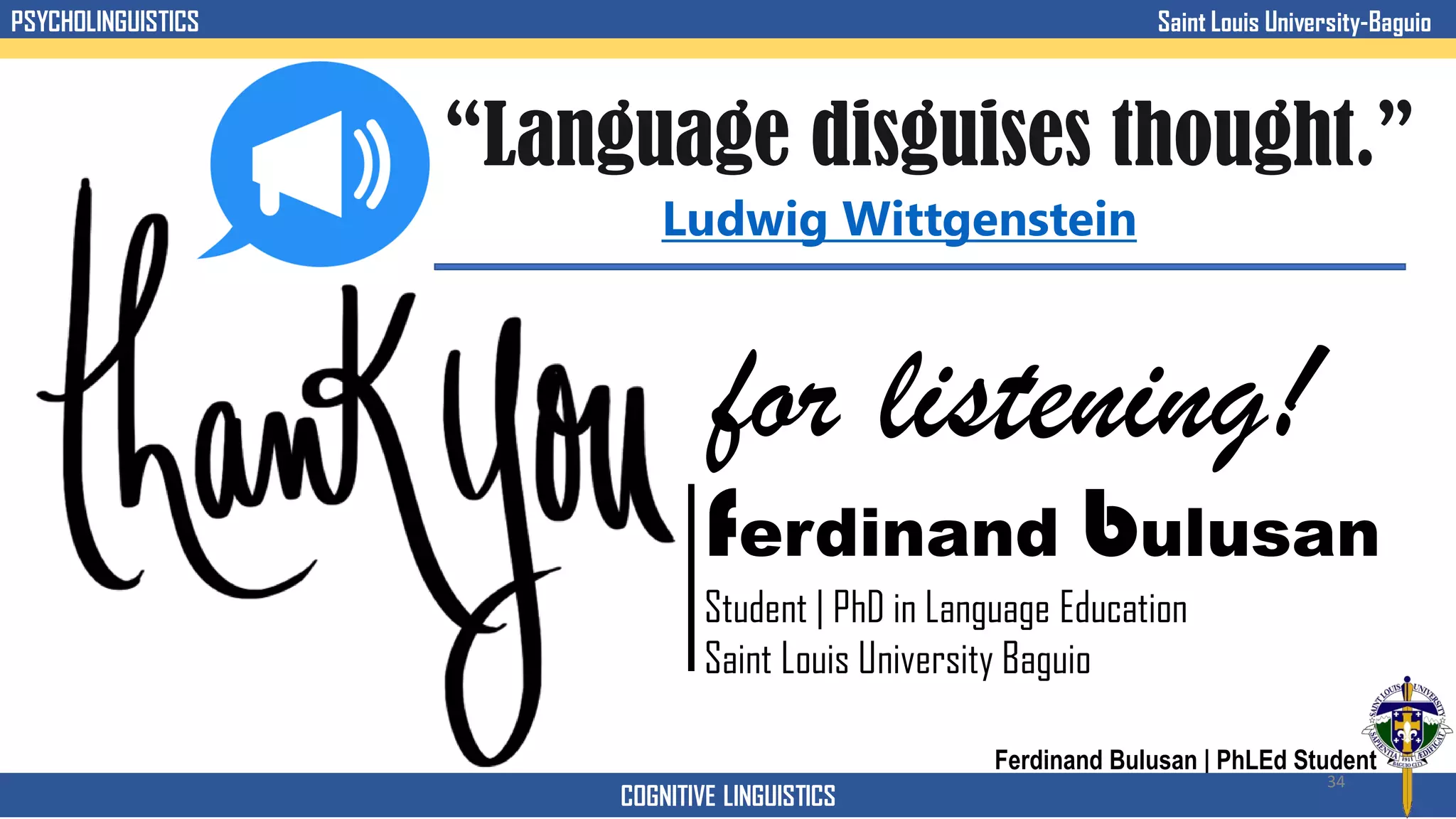 Lecture Note on Cognitive Linguistics | PDF