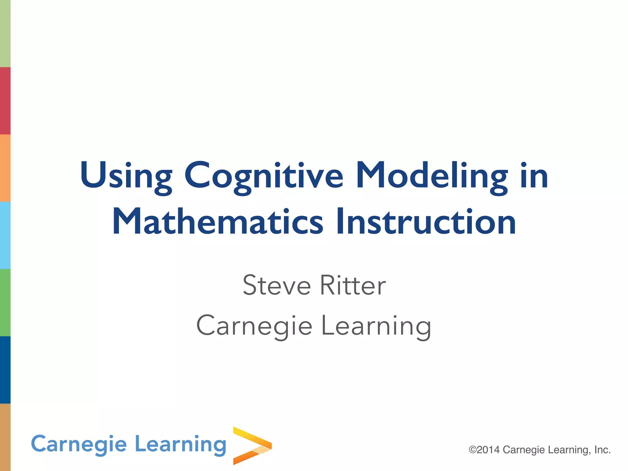 Using Cognitive Modeling in Mathematics Instruction | PPT