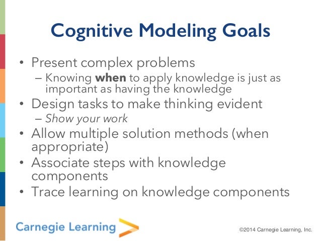 Using Cognitive Modeling in Mathematics Instruction
