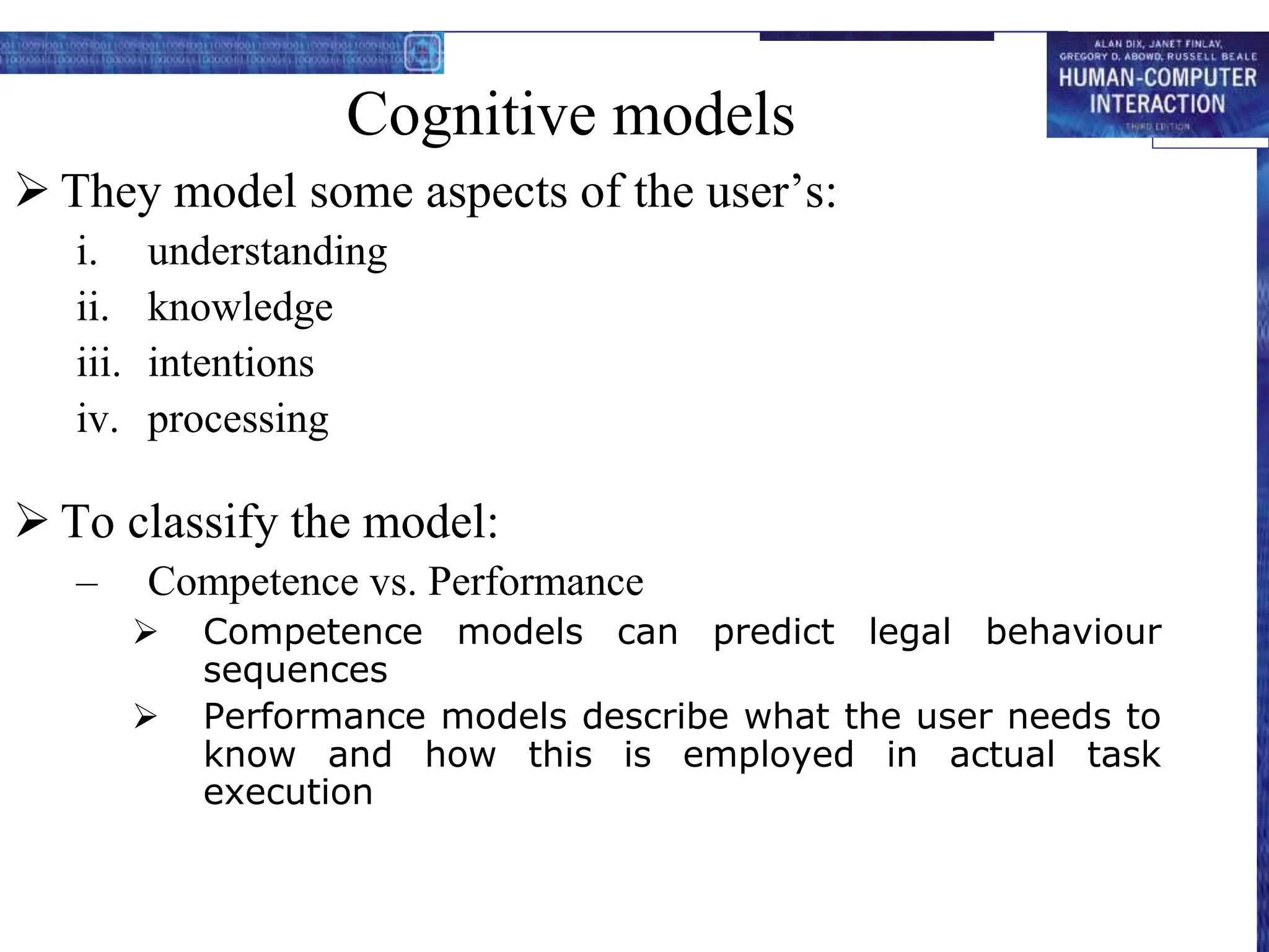 human computer Interaction cognitive models.ppt