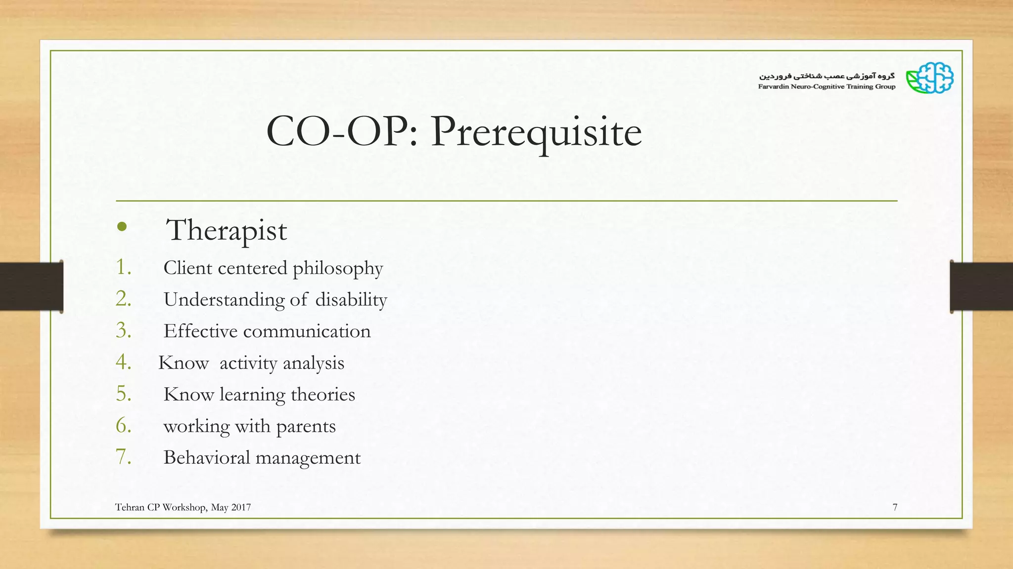 Cognitive orientation to daily occupational performance | PPSX
